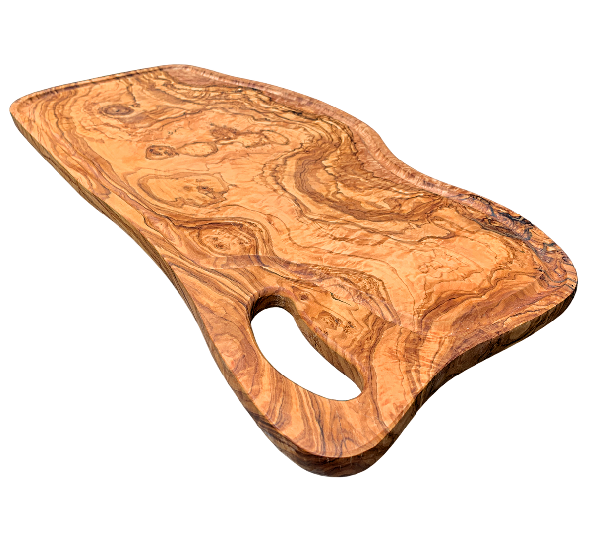 Oblong Olive Wood Cutting Board with Juice Groove